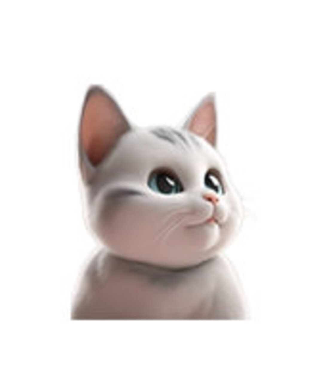 Digital Print File of A Cute Sideways Cat With Soft White Fur ...