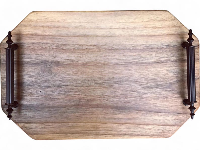 Wood Tray, Serving Tray Made of High Quality Walnut Wood, Rustic Trays ...