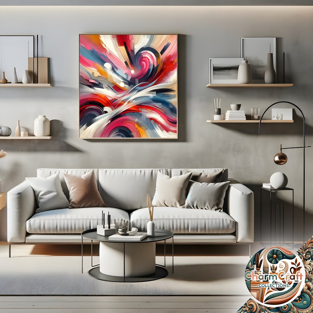 Abstract Glam Wall Art Modern Pink Art Framed Canvas 3 Print Lively ...