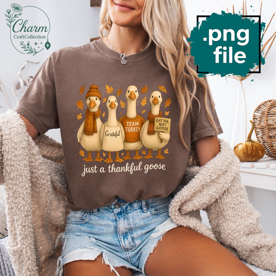 Thankful Goose PNG: Silly Goose, Friendsgiving, Family Turkey Day ...