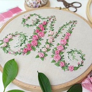 Monogram 'M' Embroidery PDF Pattern - Letter M, Digital Embroidery ...
