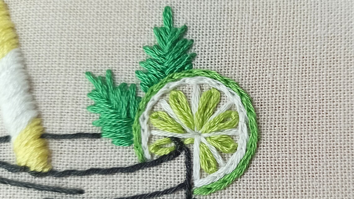 Embroidery Lime Lemonade Pdf-pattern - Limeade Embroidery Design Summer ...