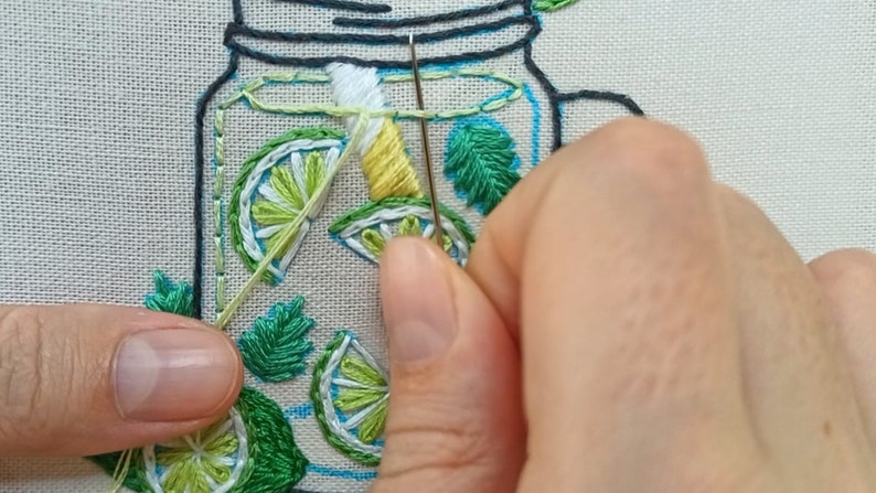 Embroidery Lime Lemonade Pdf-pattern - Limeade Embroidery Design Summer ...