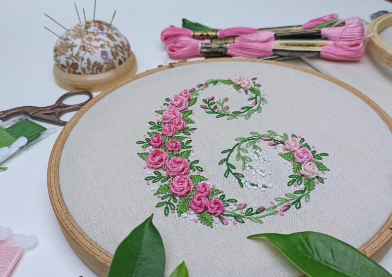 Monogram 'C' Embroidery Design, PDF Pattern - Make Personalized Gift ...