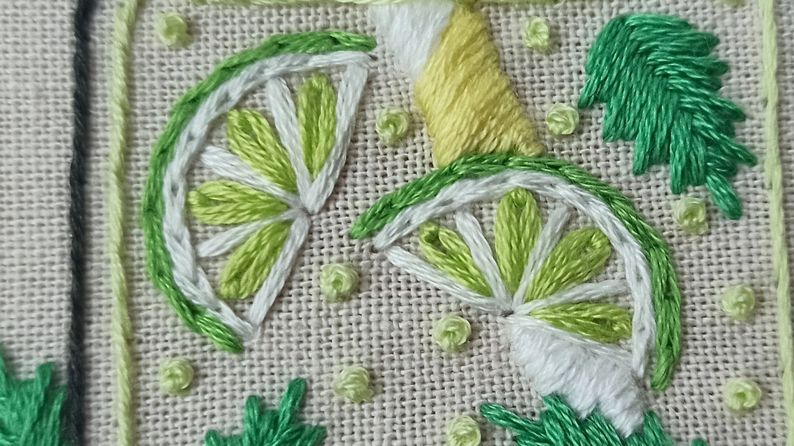 Embroidery Lime Lemonade Pdf-pattern - Limeade Embroidery Design Summer ...