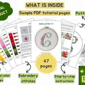 Monogram 'C' Embroidery Design, PDF Pattern - Make Personalized Gift ...