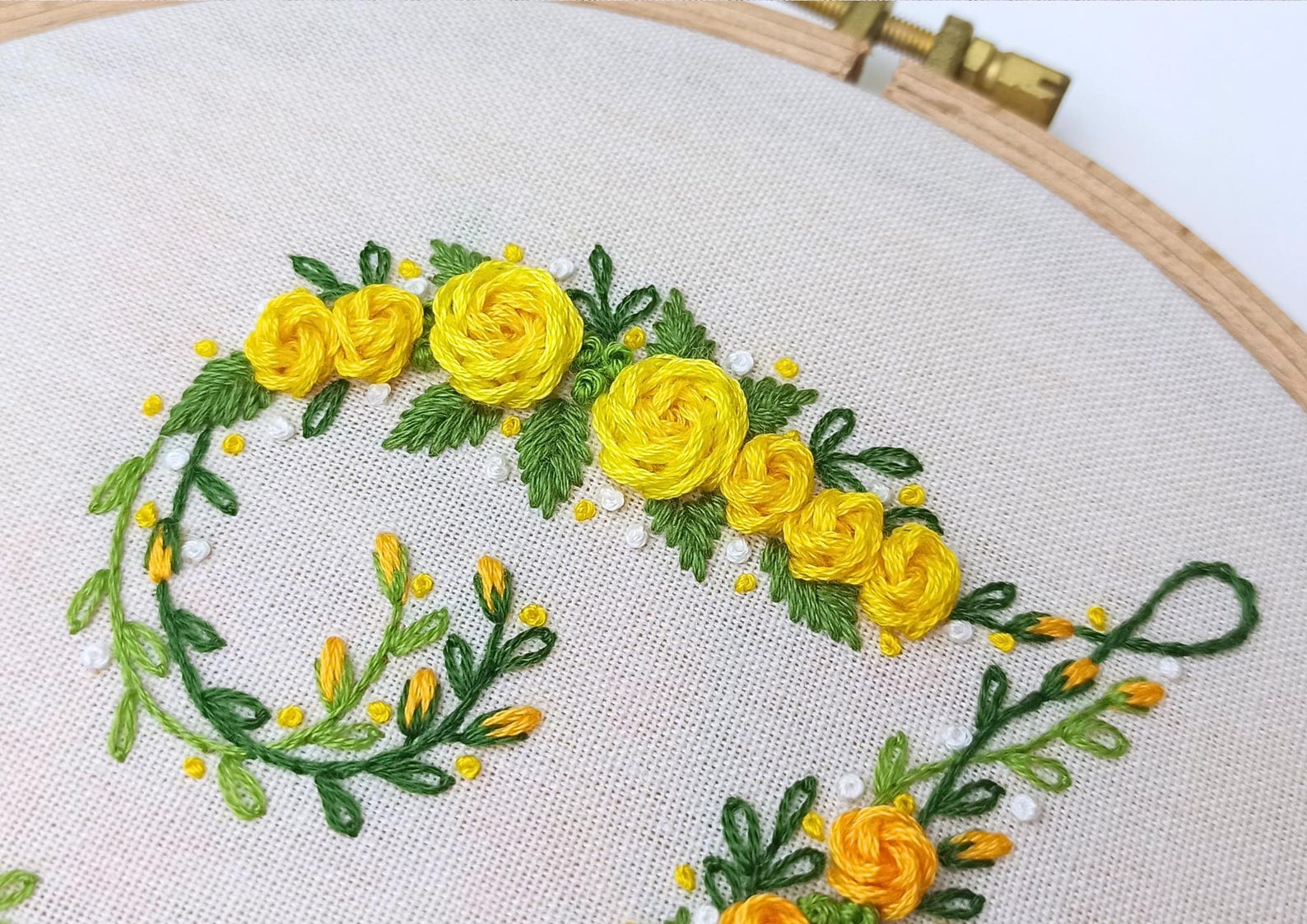 Letter 'J' Embroidery PDF Pattern - Monogram, Flower Initial, Hand ...