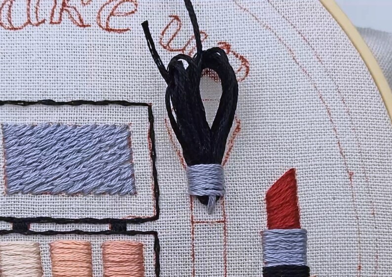 Embroidery PDF Pattern MAKEUP - Embroidery Design for a Cosmetic Bag ...