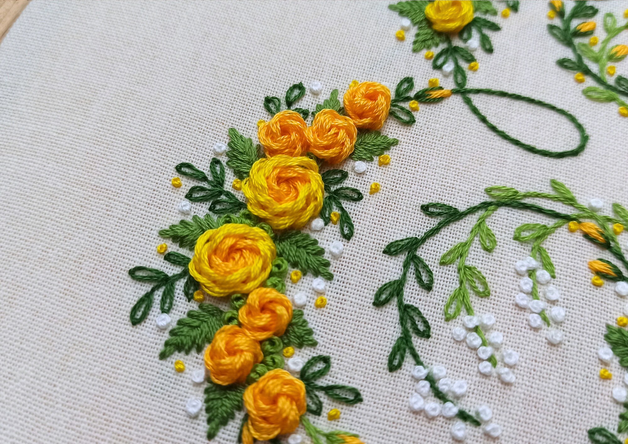 Monogram 'E' Embroidery PDF Pattern - Digital Embroidery Flower Design ...