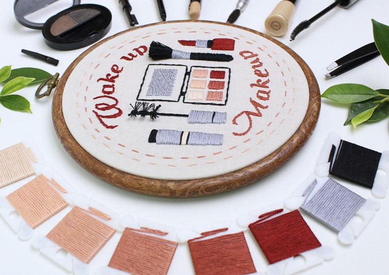 Embroidery PDF Pattern MAKEUP - Embroidery Design for a Cosmetic Bag ...