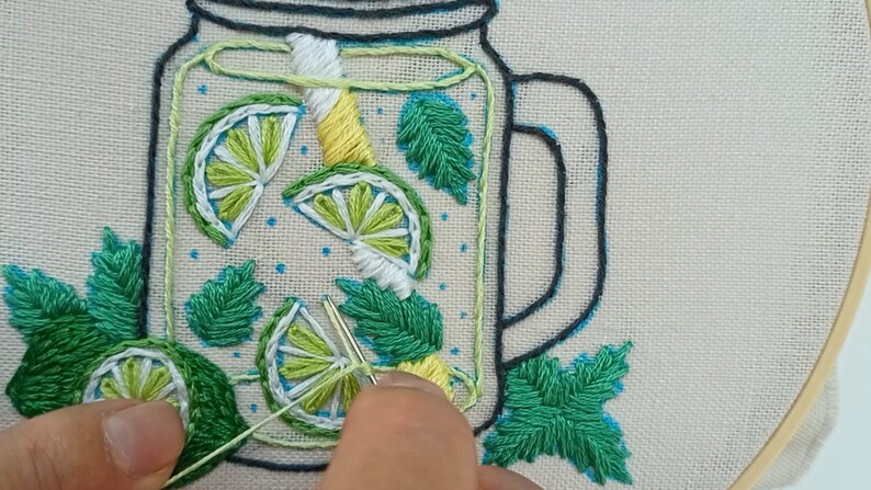 Embroidery Lime Lemonade Pdf-pattern - Limeade Embroidery Design Summer ...