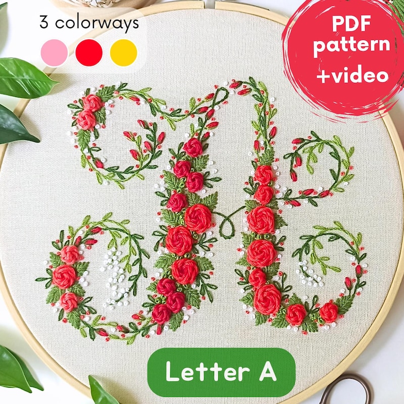Letter Embroidery Pattern - Etsy