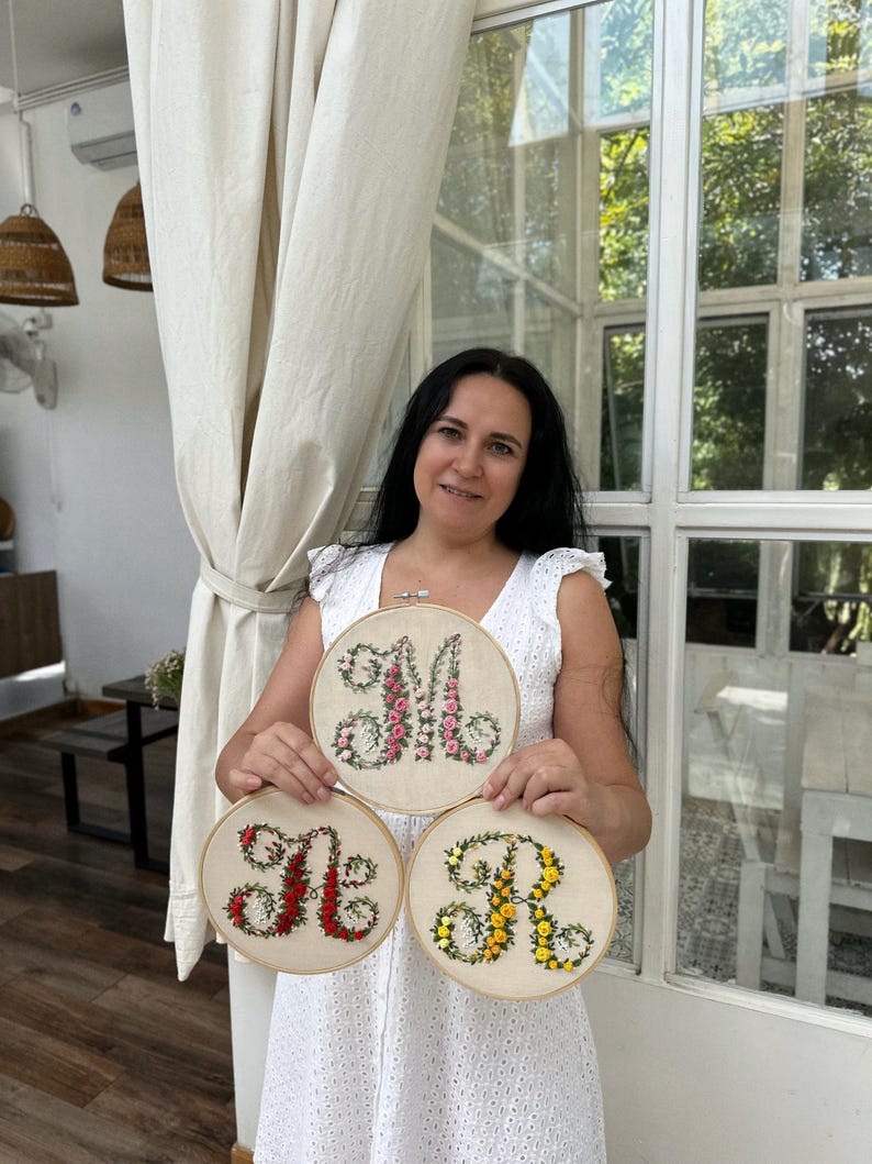 Letter 'L' Embroidery Pattern PDF Tutorial - Embroidery Design Monogram ...