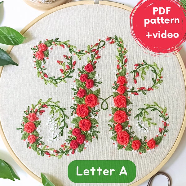 Letter Embroidery Pattern - Etsy
