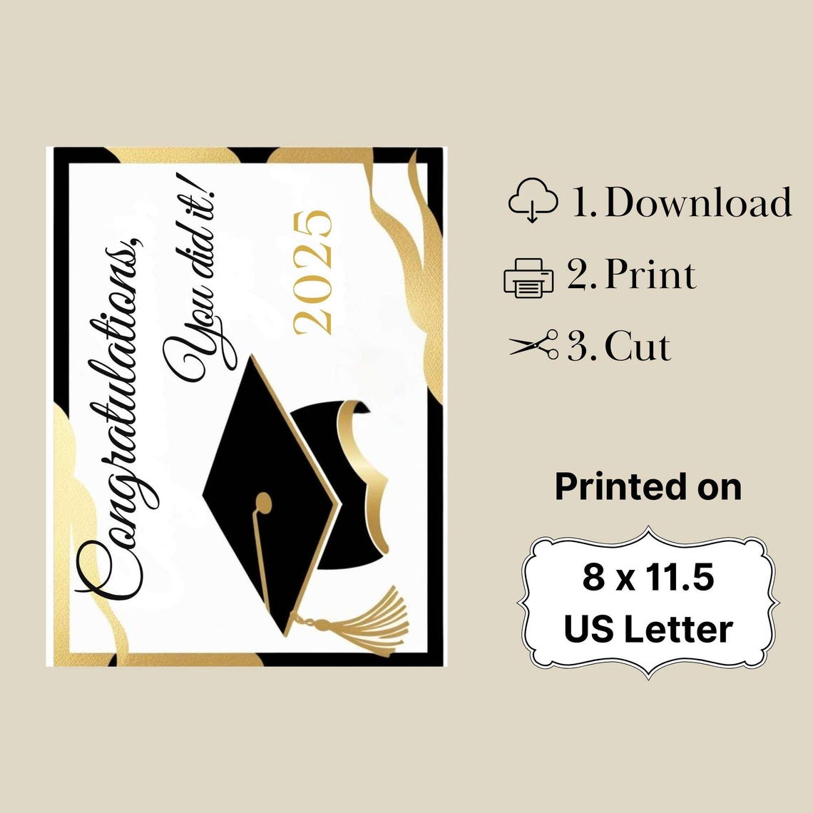 Custom Printable Graduation Card, Congrats on Your Graduation Card ...