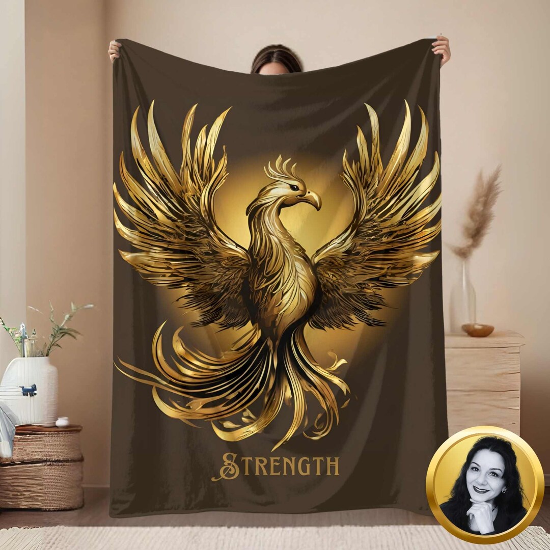 Gold Phoenix Empowerment Blanket - Strength, Elegant, Regal Gold ...