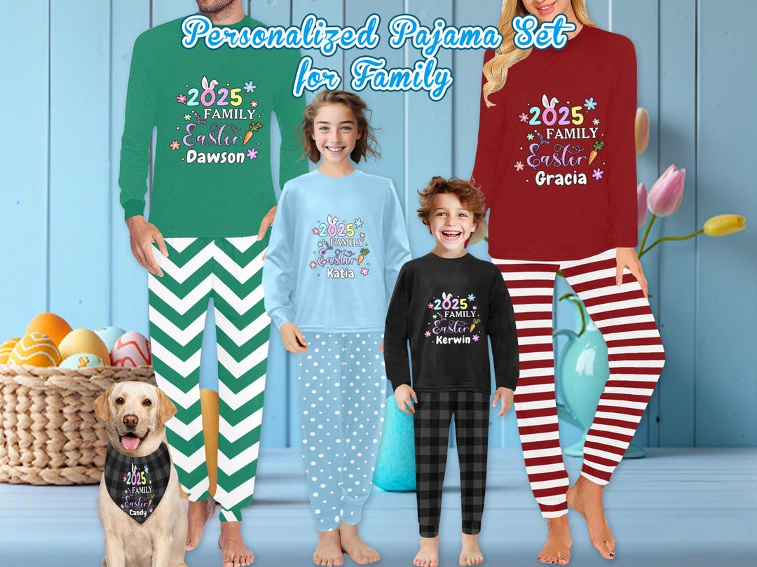 Personalized Easter Bunny Pajama Set – Matching Family Pjs - Etsy