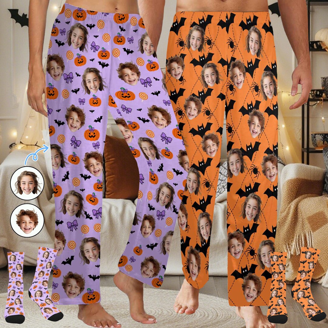 Custom Face Halloween Pajama Pants: Personalized Spooky Sleepwear - Etsy