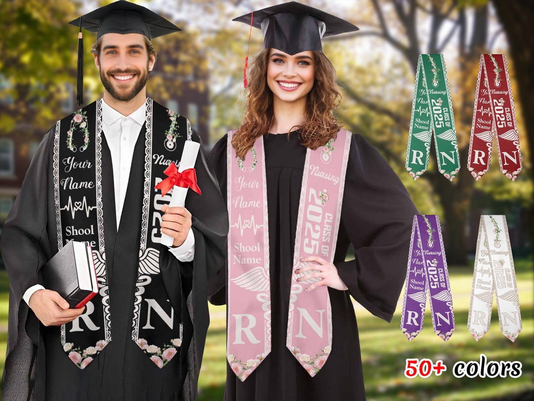 Custom Nursing Stole, Nursing Graduation Gift, RN Sash Nursing Stole ...