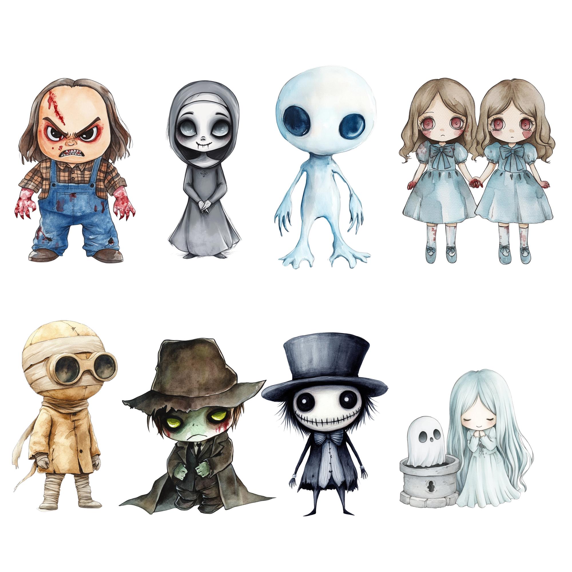 Chibi Horror Movie Characters Clipart – 31 Halloween PNG Images ...