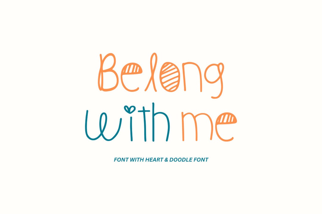 Font With Heart Cute Doodle Font Handwriting Font Goodnote Draw Hand ...