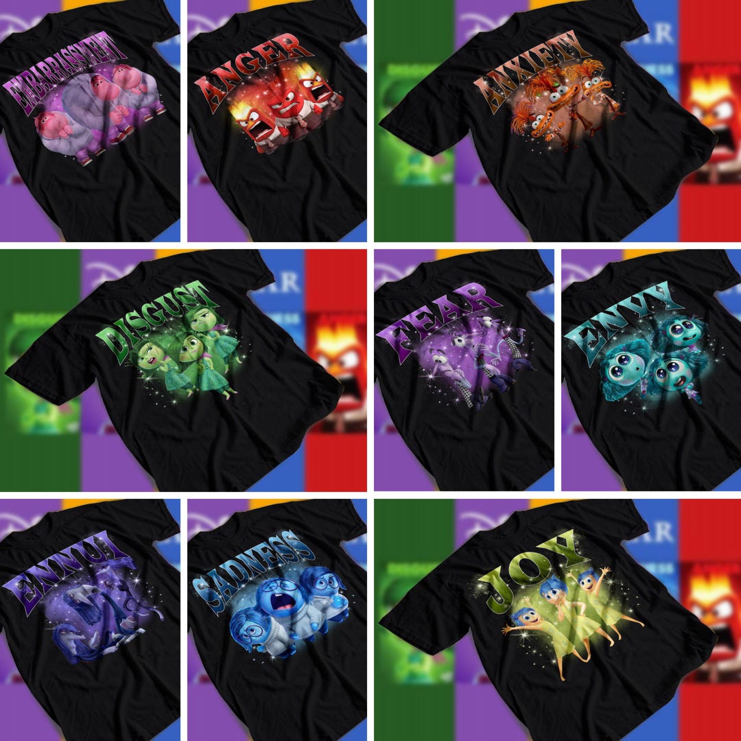 Inside Out 2 PNG Bundle, Disney Pixar Clipart, Sublimation and DTF Pack ...