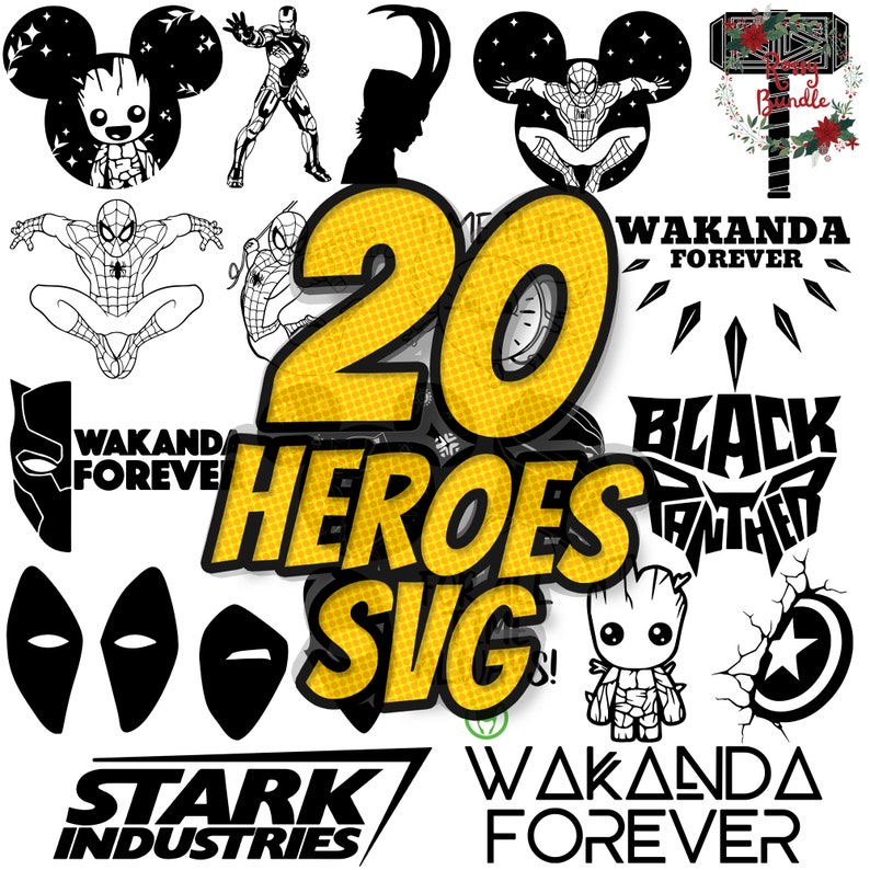 20 Designs Bundle Super Heroes Svg Family Vacation Svg - Etsy