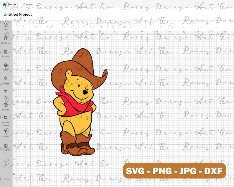 Disney Winnie the Pooh Cowboy SVG, Customizable Friends, Cut File ...