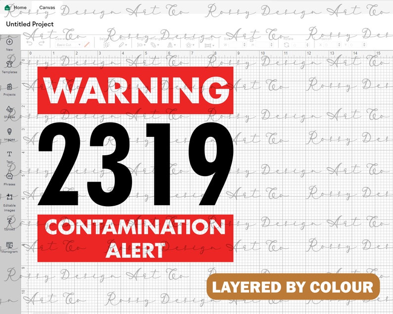 Disney Monsters Inc. Warning 2319 SVG, Contamination Alert Cut File ...