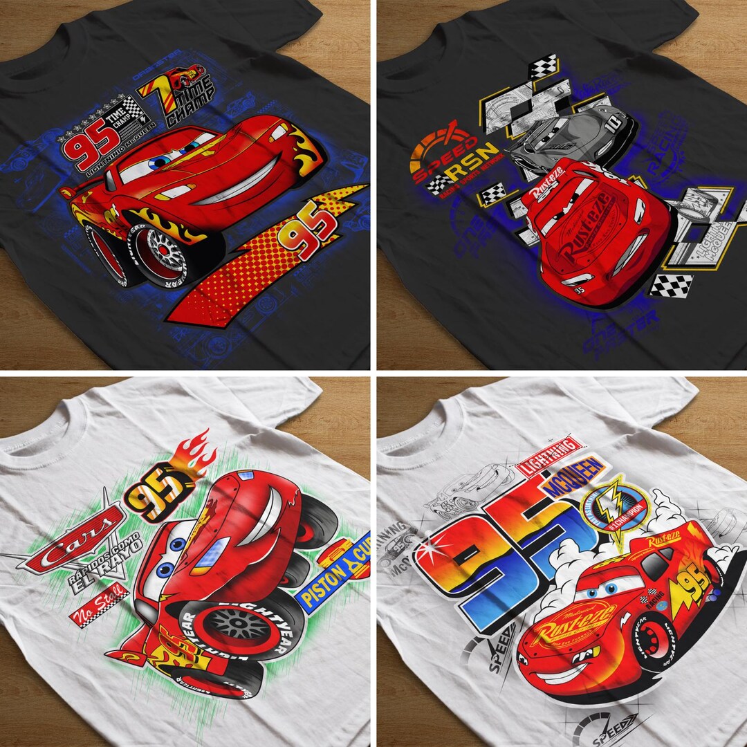 Disney Bundle Cars Shirt Design PNG, Lightning Mcqueen Printable for ...
