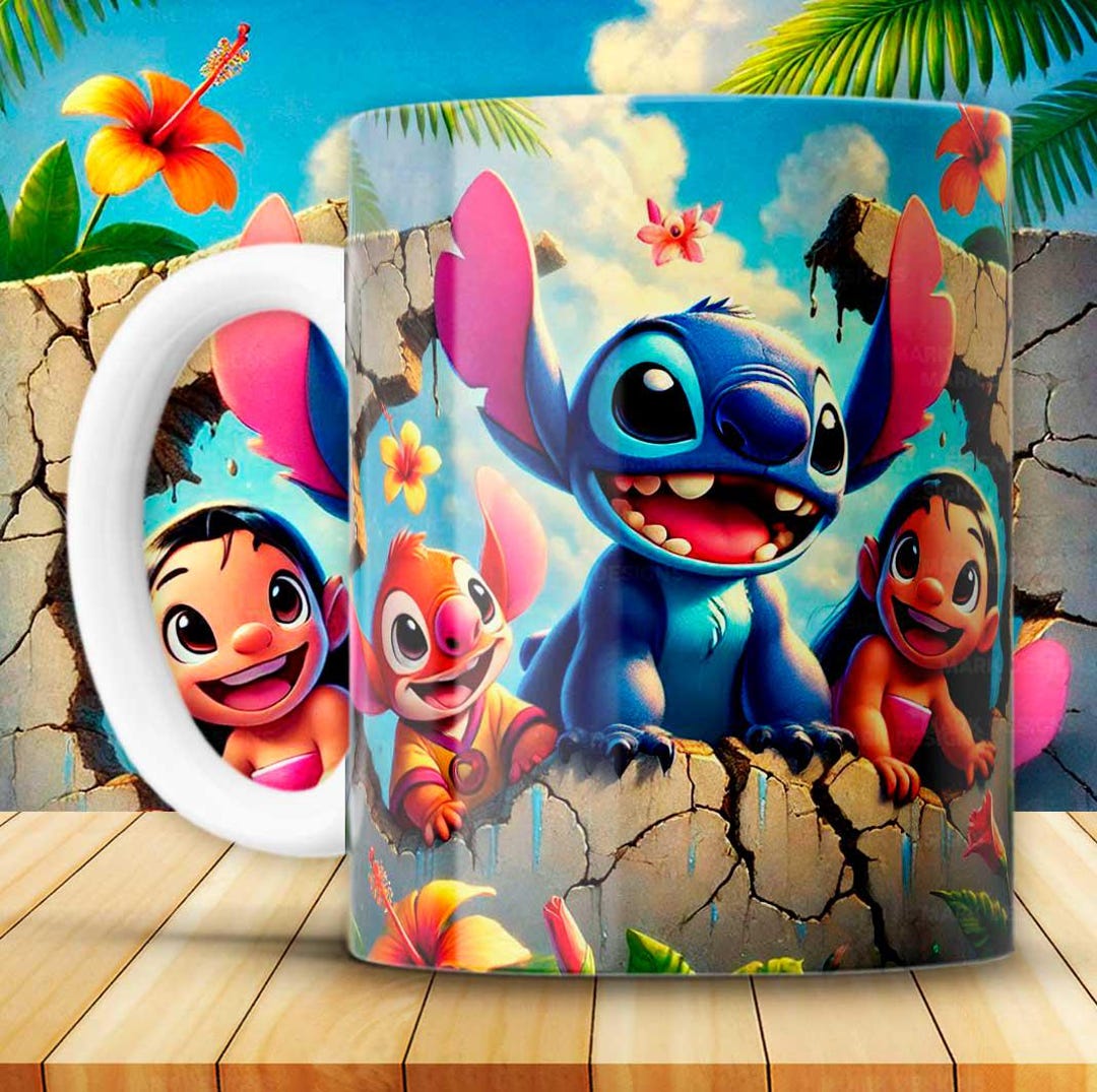 Stitch Mug PNG Design, 3D Tropical Cartoon Style, Lilo & Stitch ...