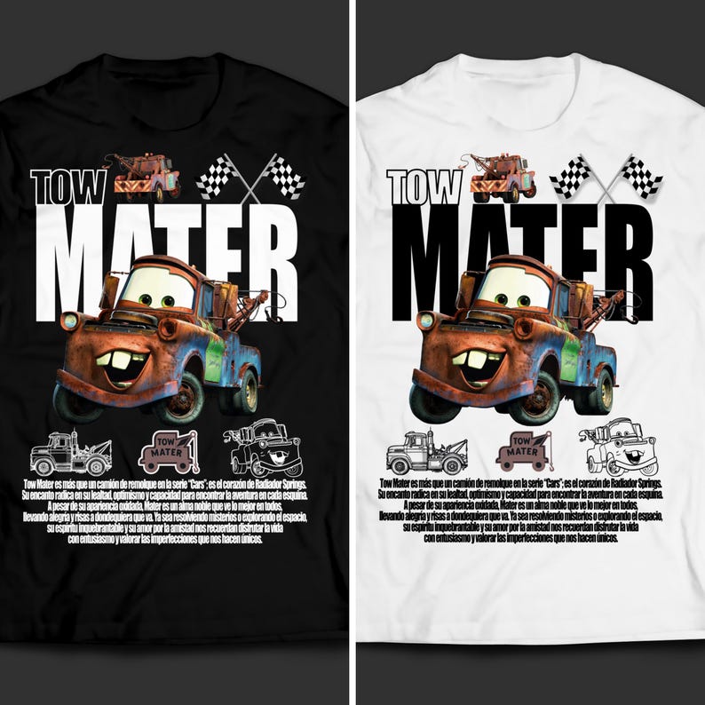Tow Mater PNG, Disney Cars Clipart, Sublimation and DTF Design ...
