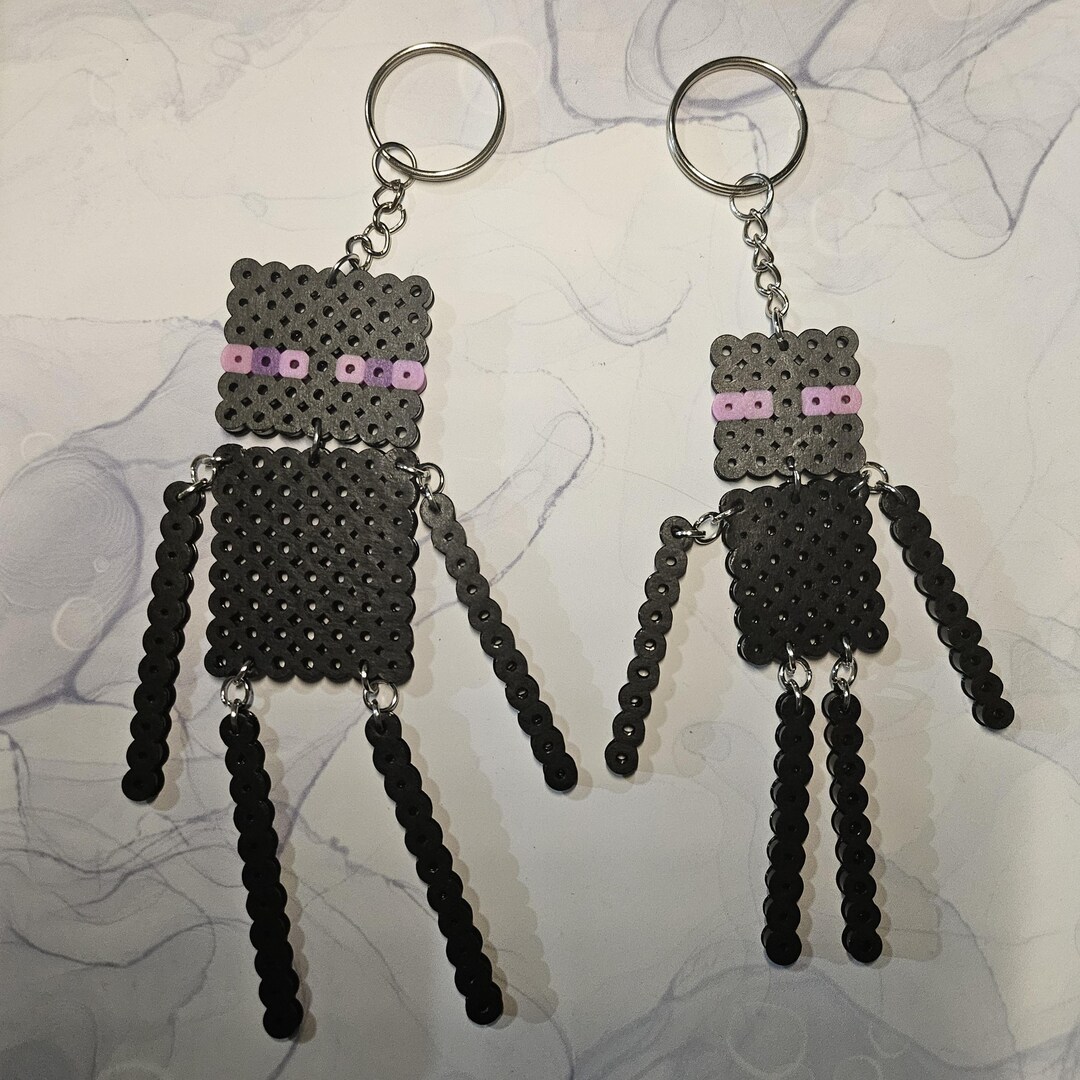 Minecraft Enderman Perler Bead Keychain - Etsy