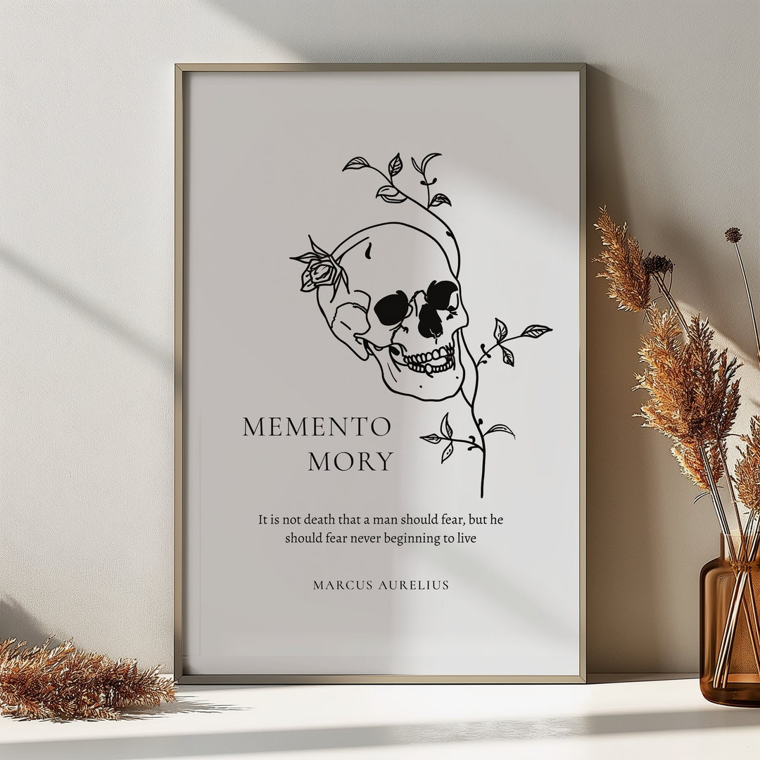 Memento Mori Print, Visually Pleasing Poster, Stoic Wall Decor, Memento ...