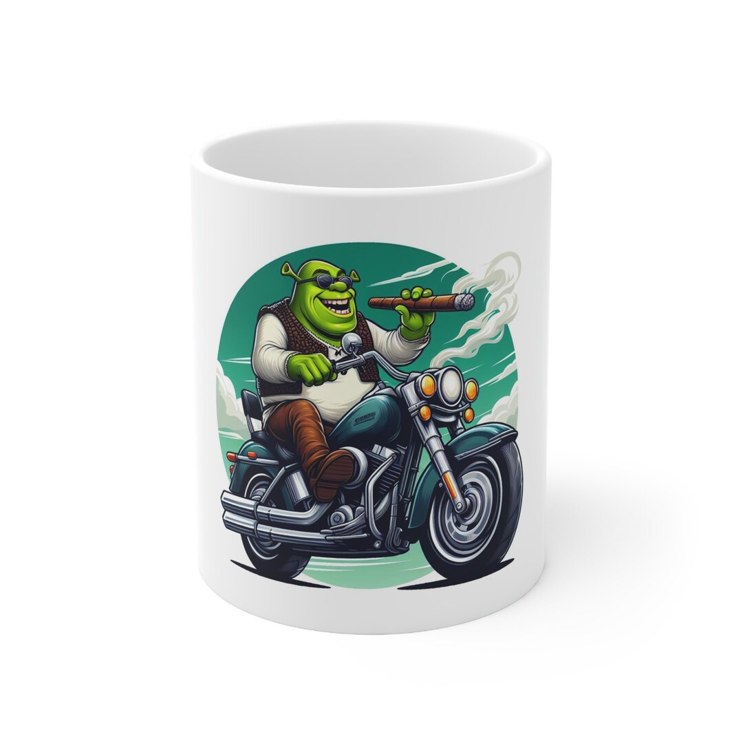Shrek Rocking Shades Riding a Harley the Coolest Ceramic - Etsy