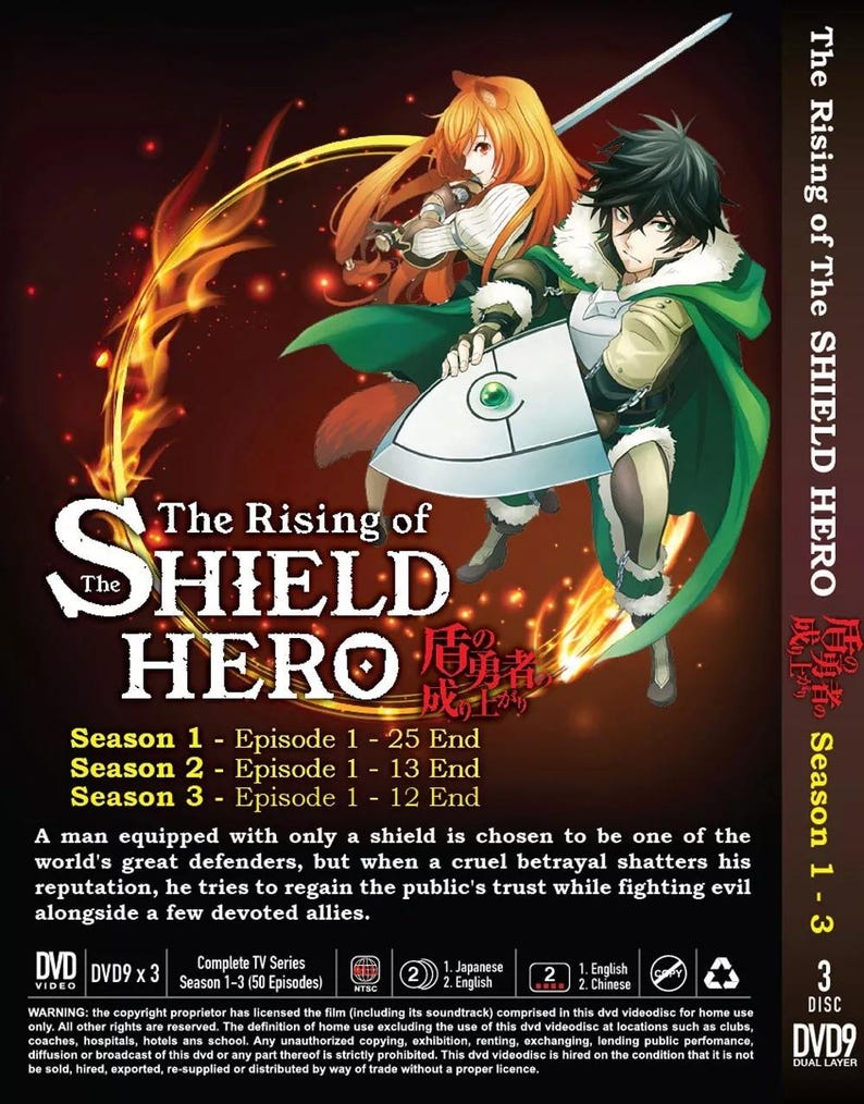 DVD Anime the Rising of the Shield Hero TV Series Season 1-3 Volume 1 ...