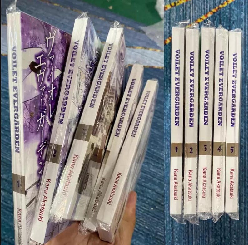 English Version Light Novel Violet Evergarden Kana Akatsuki Volume 1-5 ...