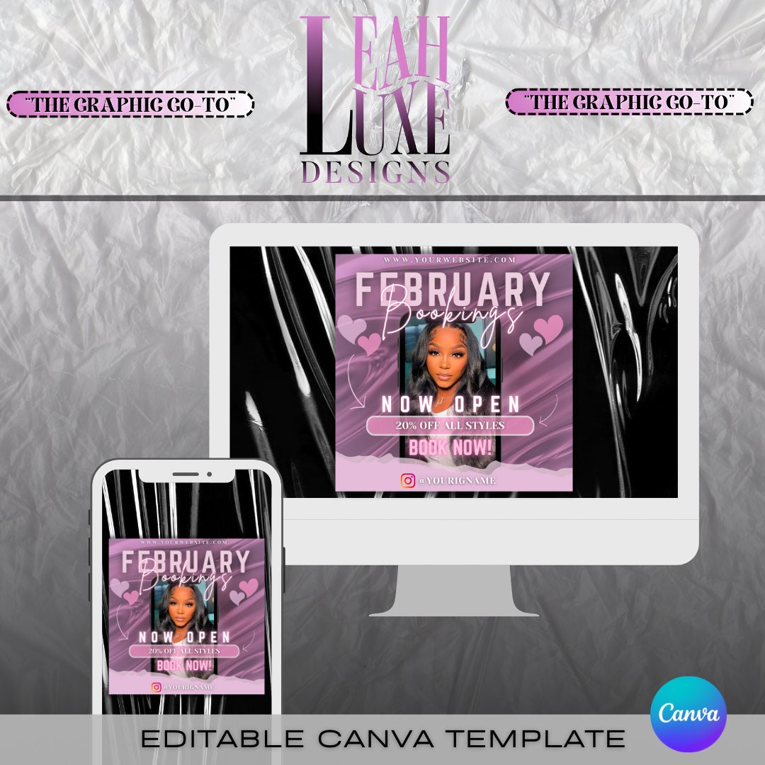 Editable Bookings Open Template, Valentine's Day Flyer, February ...