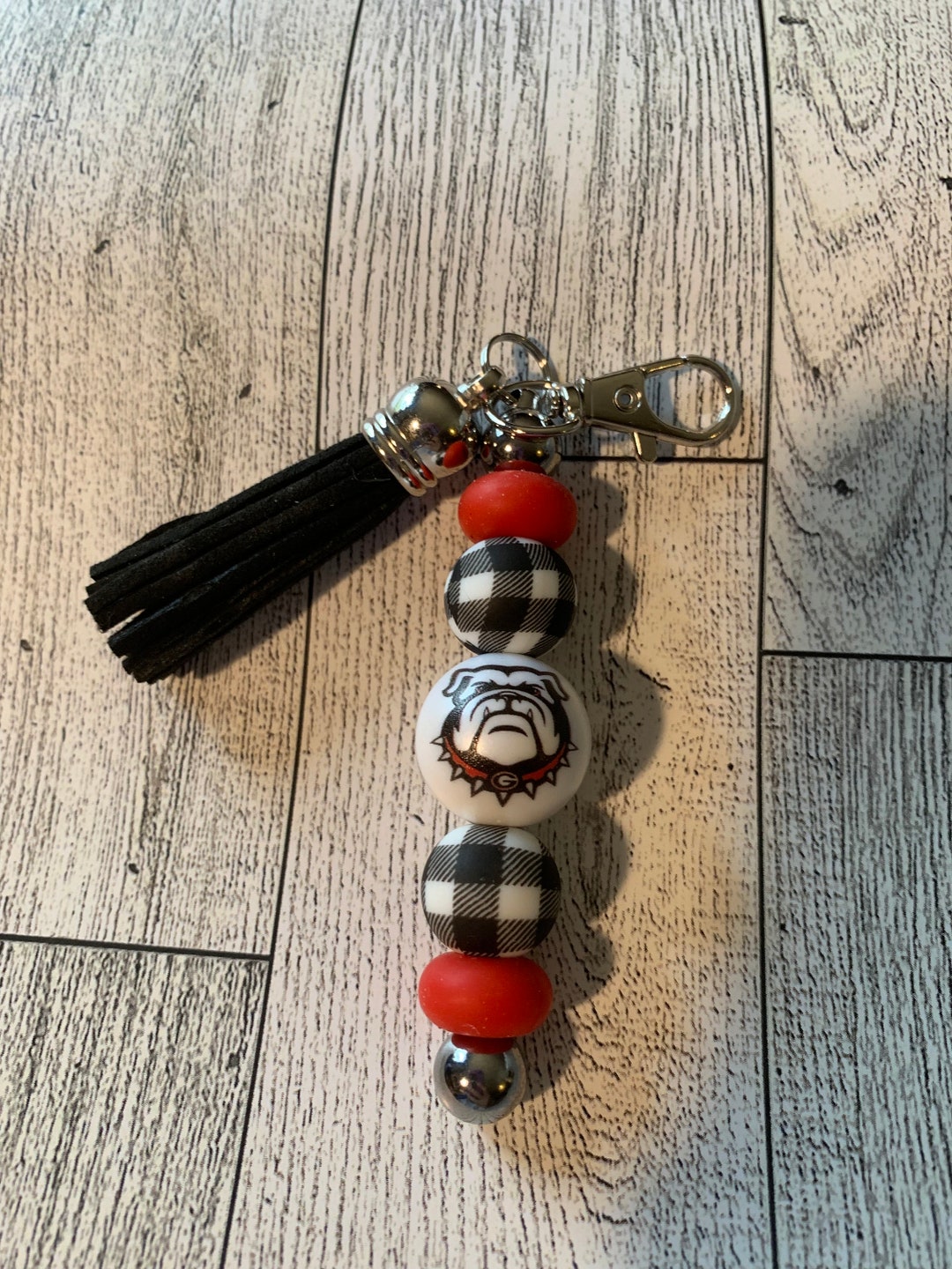 Georgia Bulldog Key Chain - Etsy