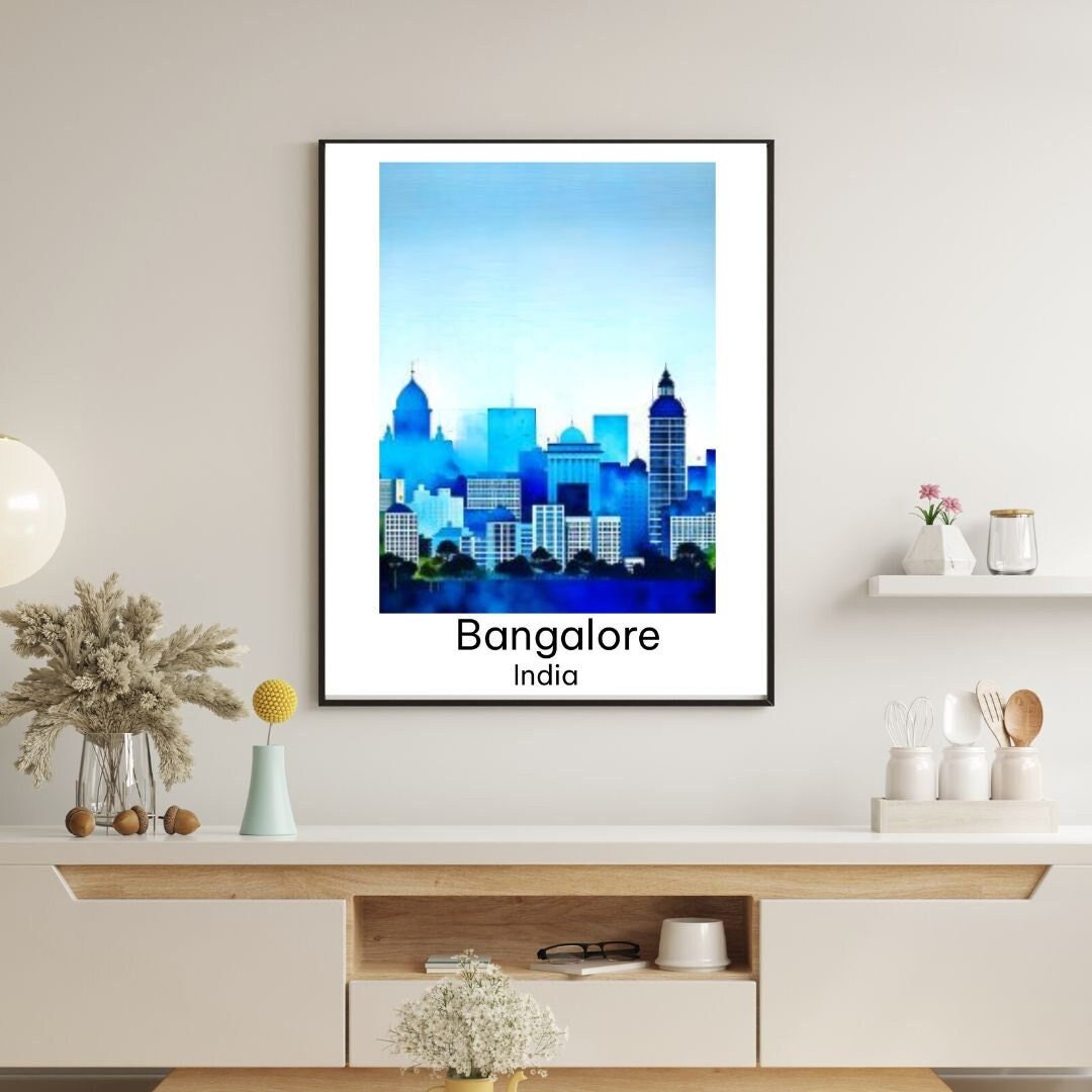 Bangalore City Skyline Art,bangalore Skyline,bangalore Painting ...