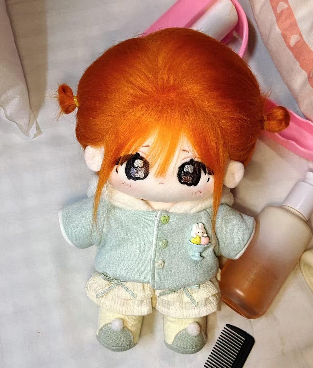 Cute Skin-colored Fried Hair Little Weird Orange Girl Plush Doll 20cm ...