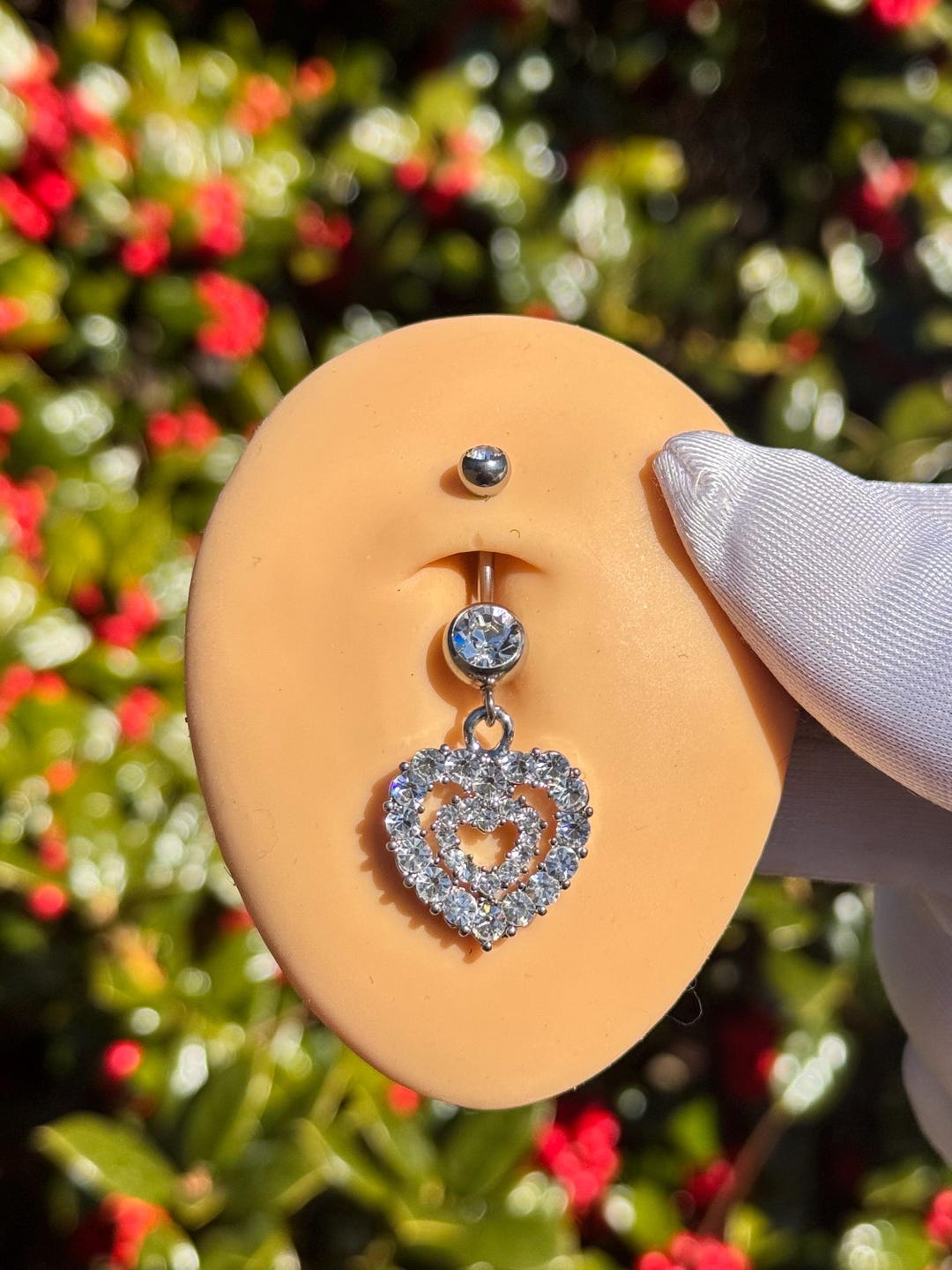 Heart Naval Belly Ring Piercing - Etsy