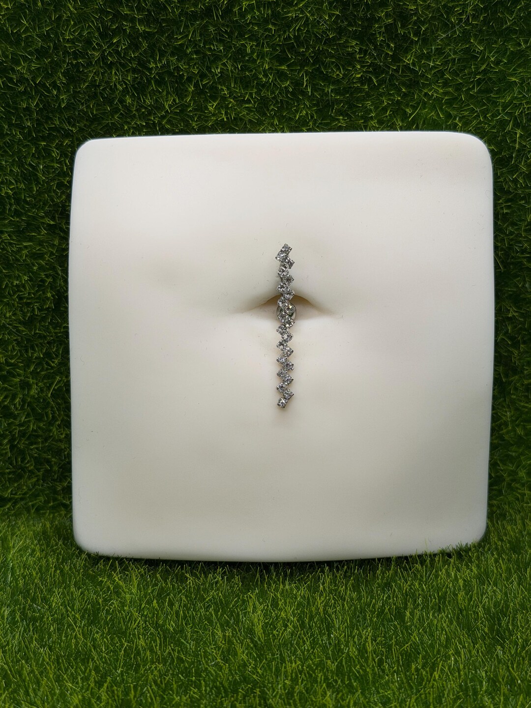 Zig Zag Floating Naval Belly Ring Piercing Top Down Belly Ring - Etsy