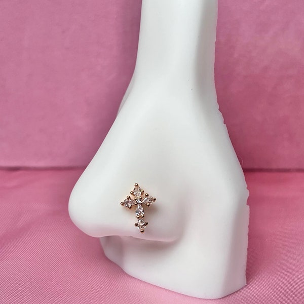 Cross Nose Ring - Etsy