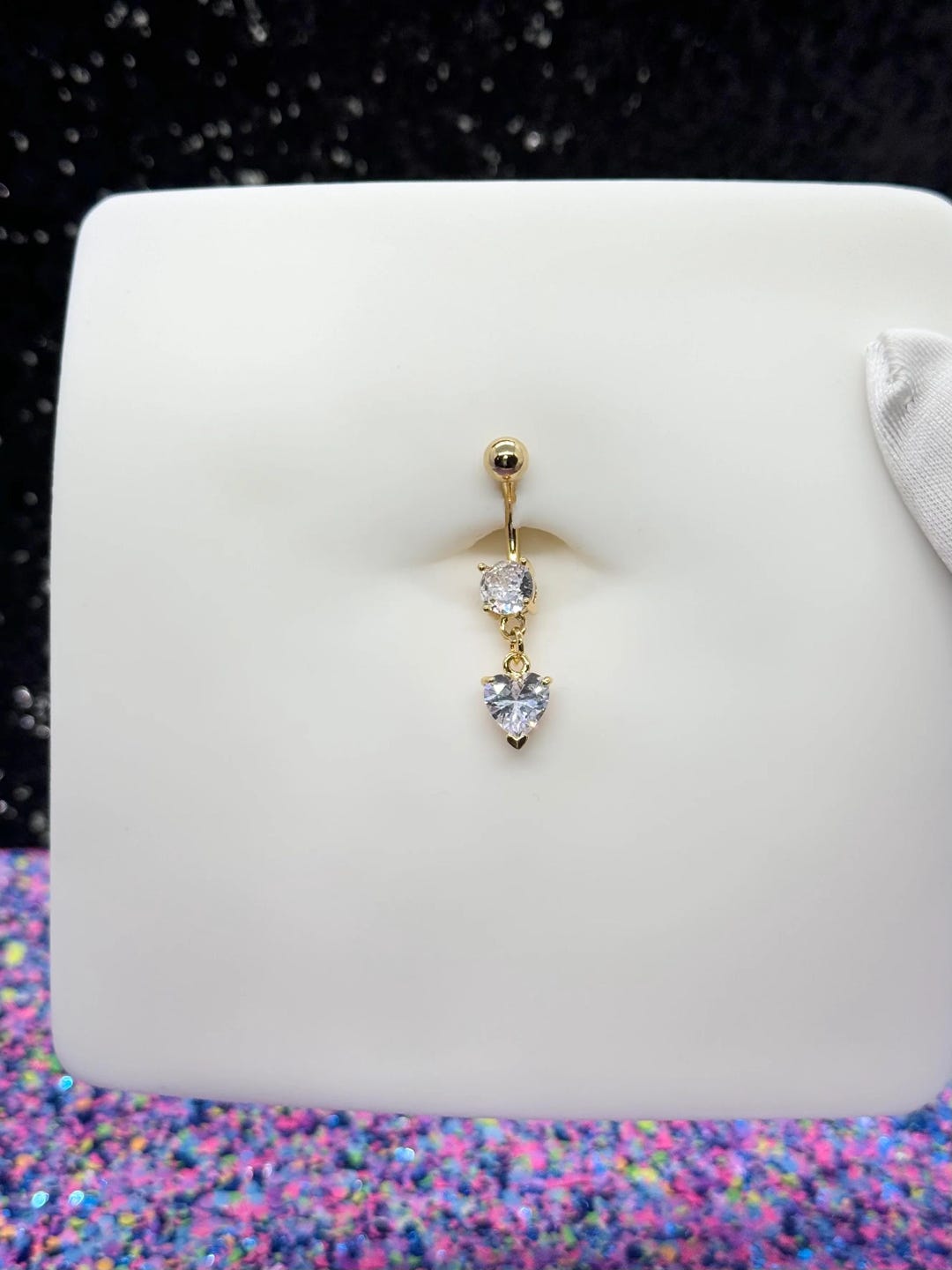 Heart Naval Belly Ring Piercing - Etsy