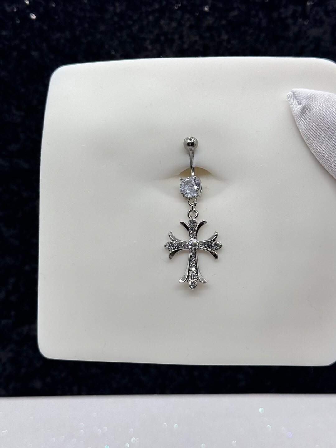 Cross Belly Ring, Belly Ring, Surgical Steel Belly Ring - Etsy