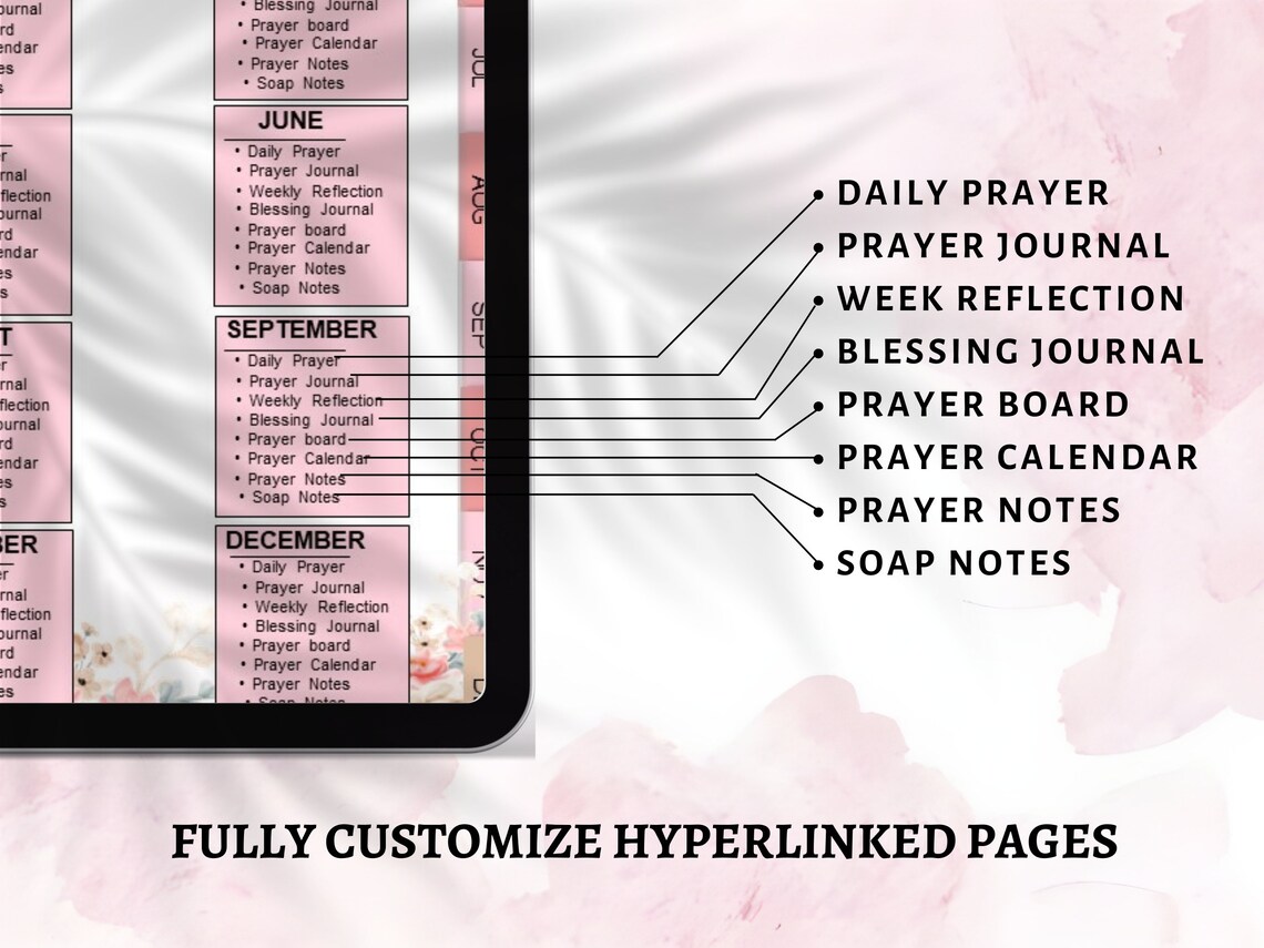 Prayer Journal, Prayer Planner, Hyperlinked Bible Journal, Prayer ...