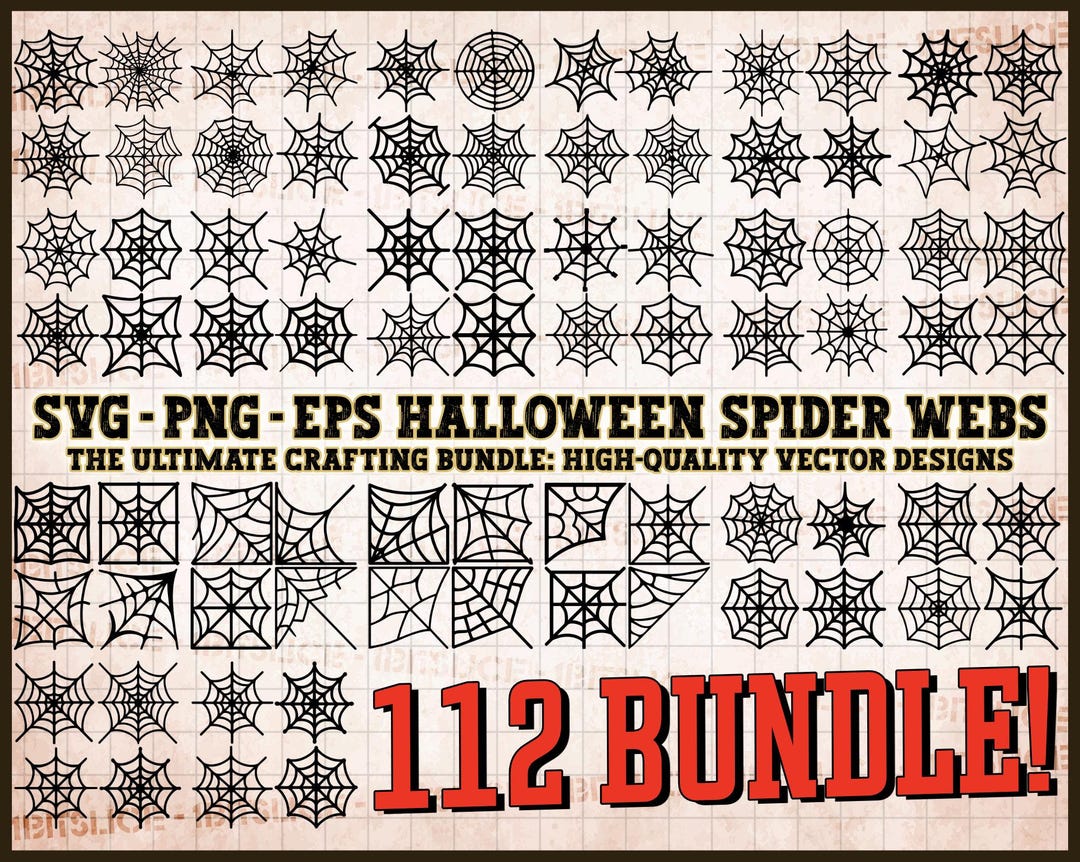 112 Mega Bundle Halloween Spider Web SVG Bundle, Mega Bundle Clipart ...