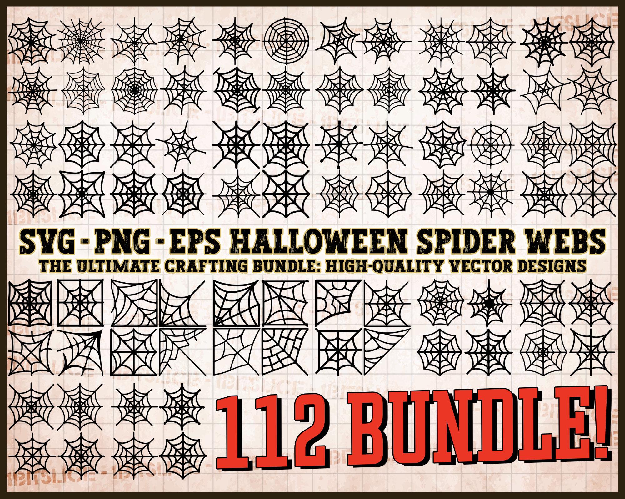 112 Mega Bundle Halloween Spider Web SVG Bundle, Mega Bundle Clipart ...