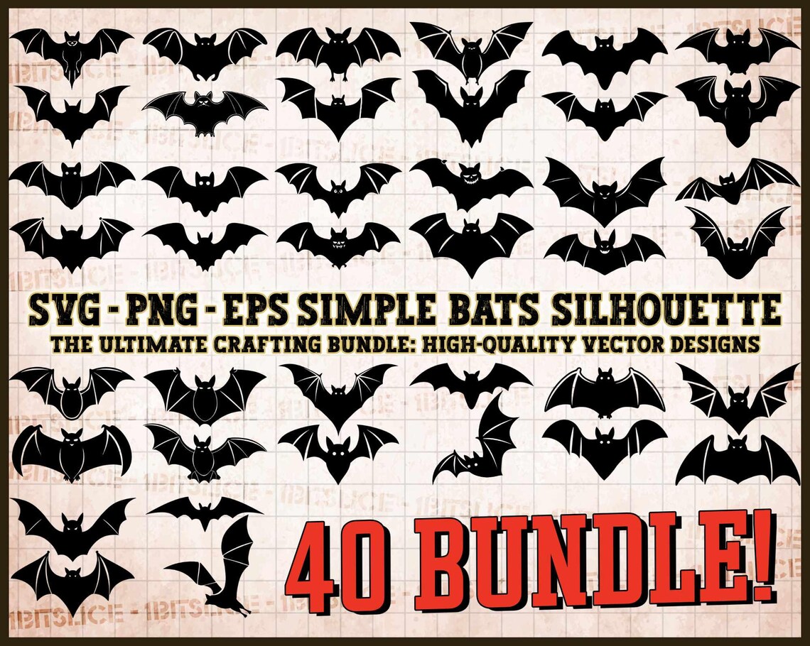 Halloween Bat SVG Bundle Digital Download, Halloween Clipart Pack, Bat ...